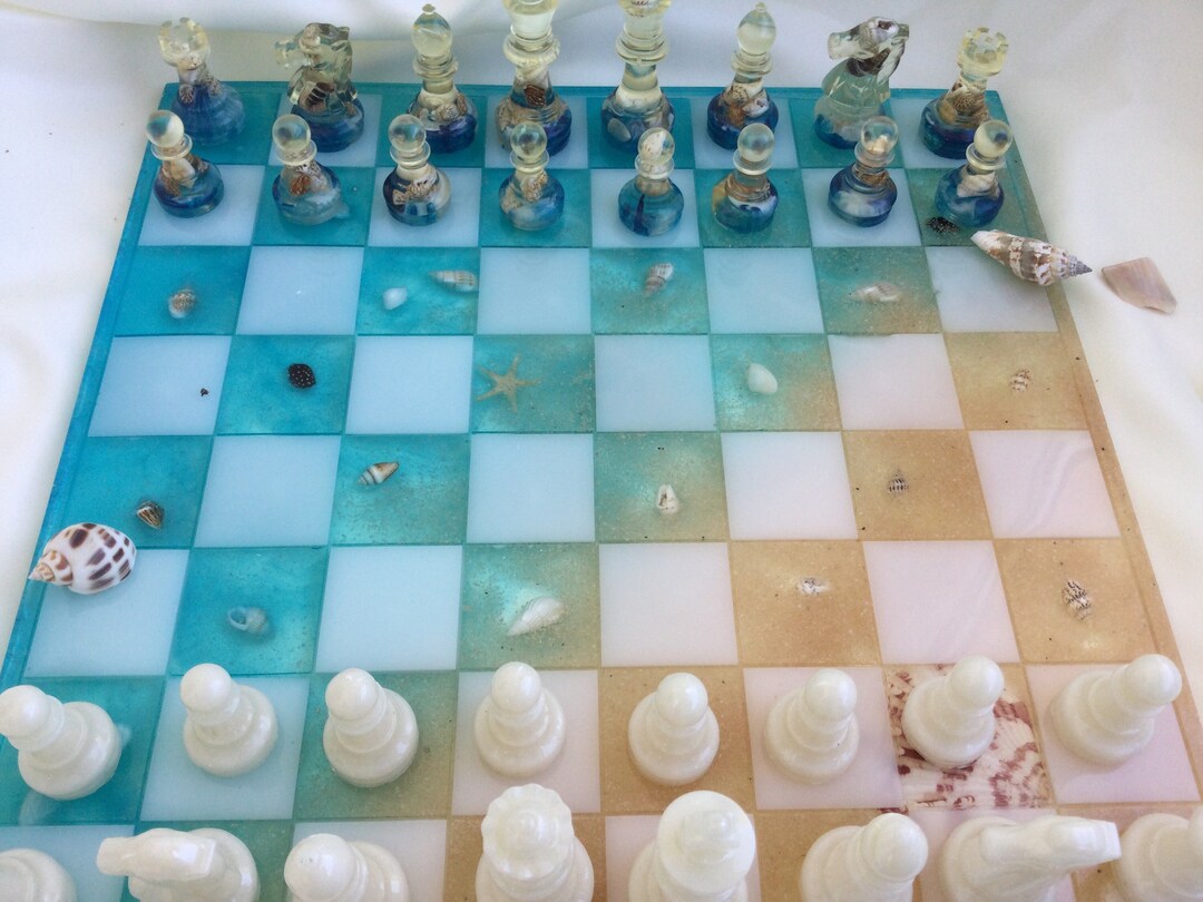Standars Size Set and FREE Custom Chess Board -ocean Inpired Chess Set ...