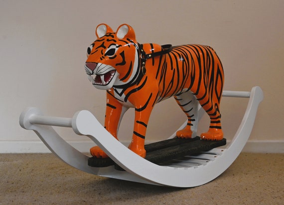 A Unique Hand-carved Hand Painted rocking Tiger - Etsy