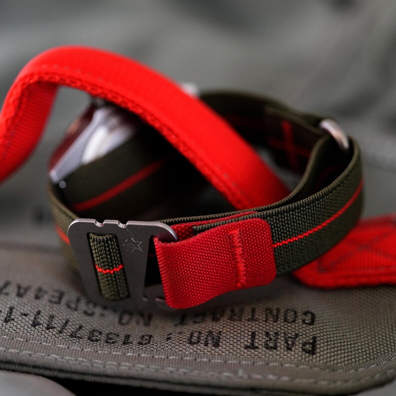 Grappleband SP Red Tab Elastic Watch Strap,stainless Harware, 20mm 22mm ...