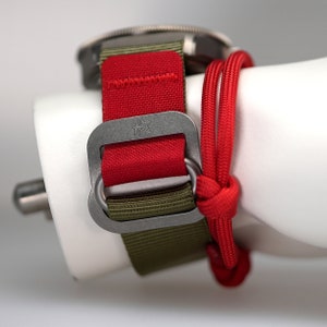 T-11 O-rig Watch Strap Army Green/red, Parachute Style Military Webbing ...