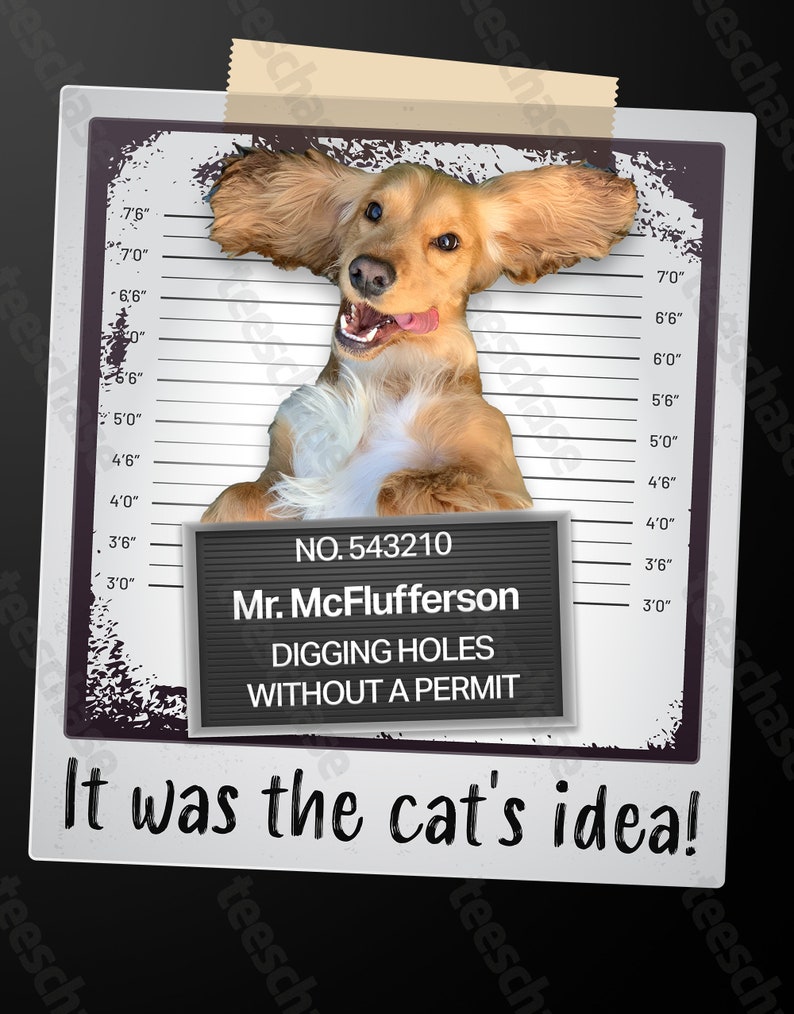 Funny Dog Mugshot Custom Pet Portrait Tee Personalized Pet Name Photo ...