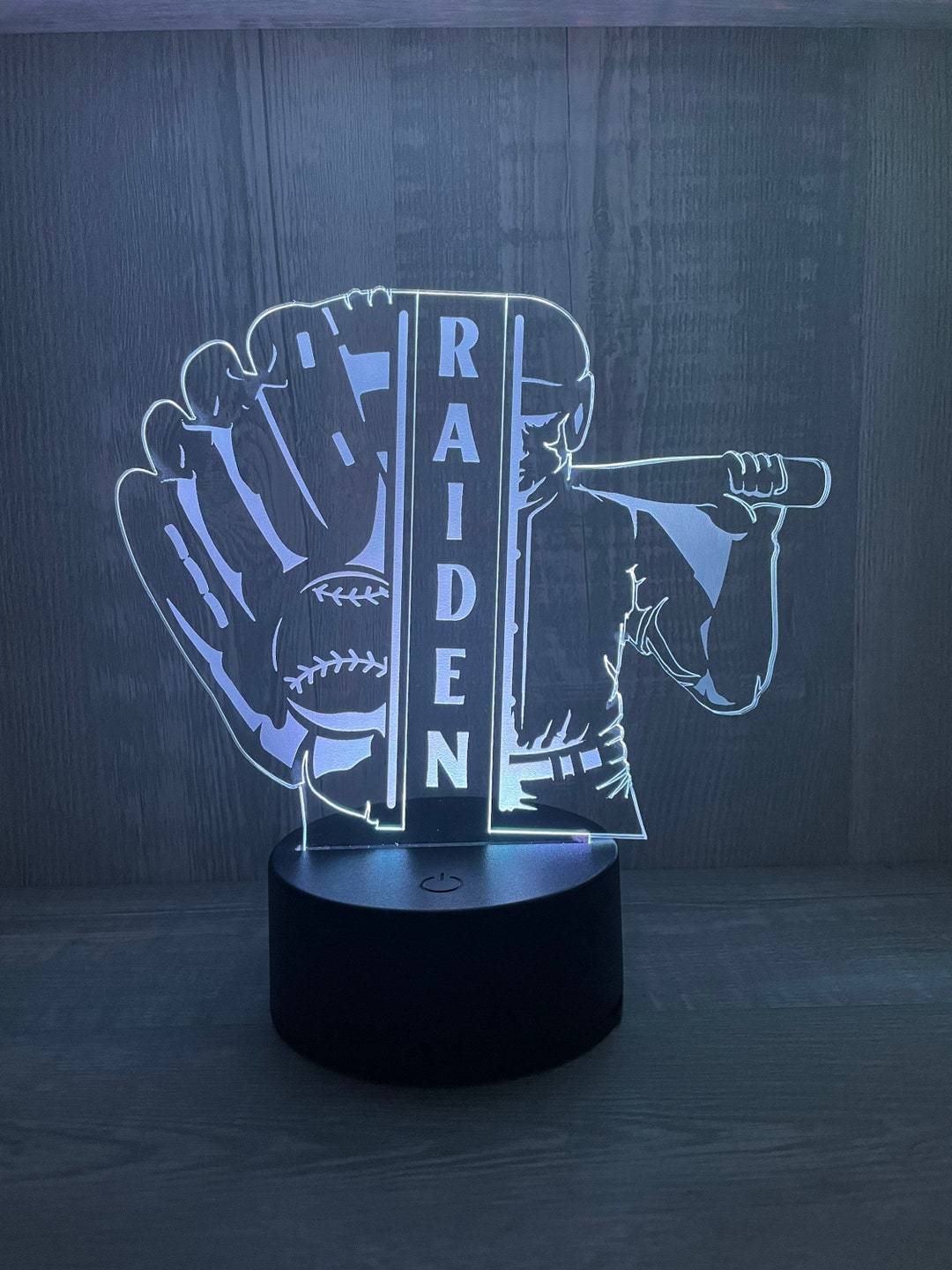 Personalized Baseball LED Lamp - Etsy