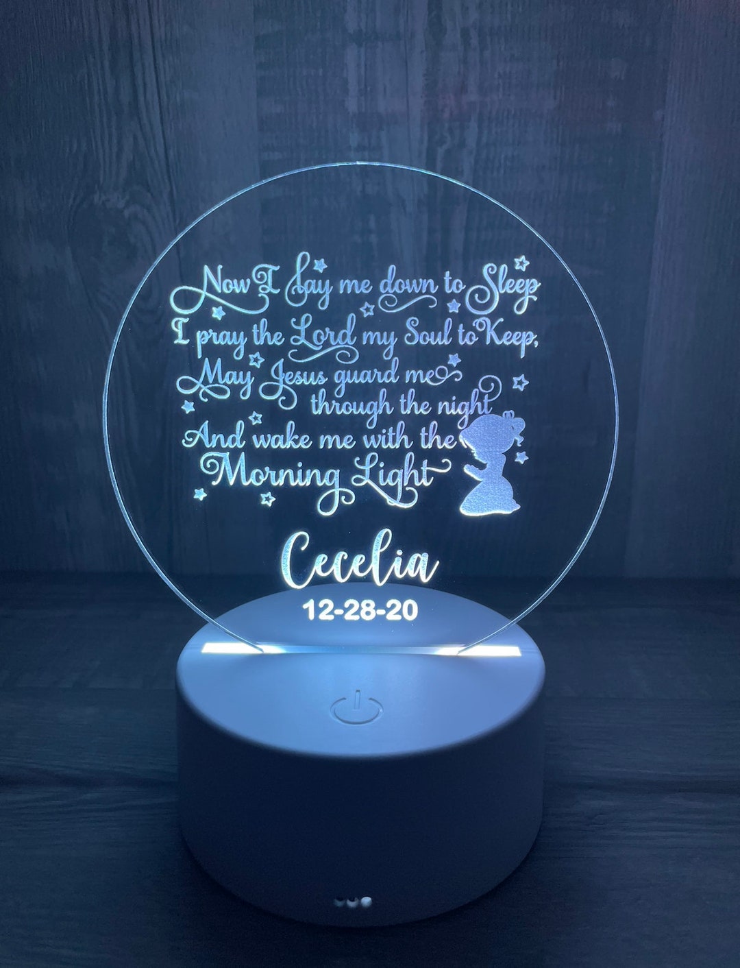 Now I Lay Me Down to Sleep Girl LED Lamp - Etsy