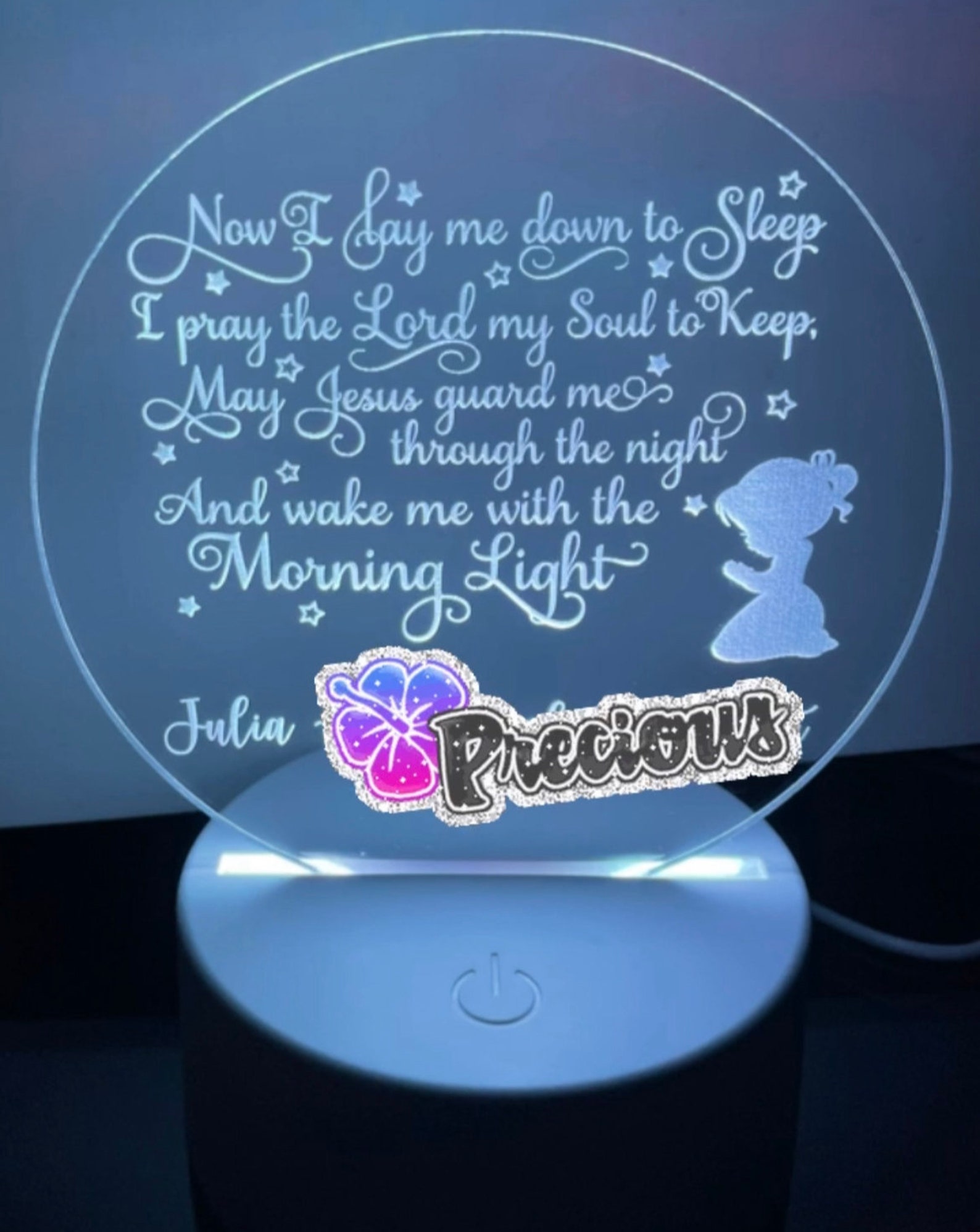 Now I Lay Me Down to Sleep Girl LED Lamp - Etsy