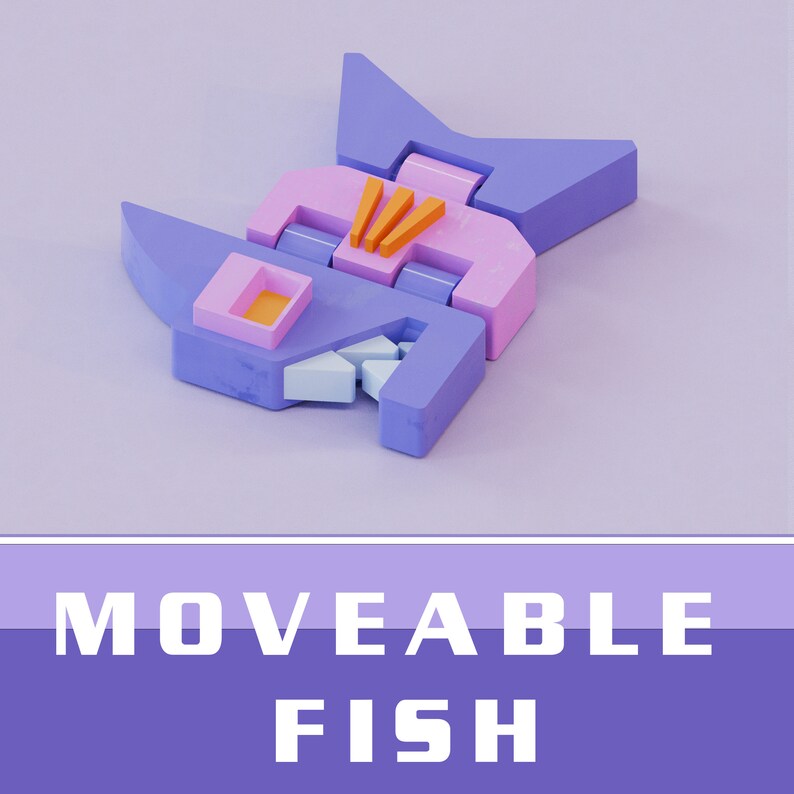Moveable Fish for Keyspinner. 3D Piranha, Articulated Models for ...