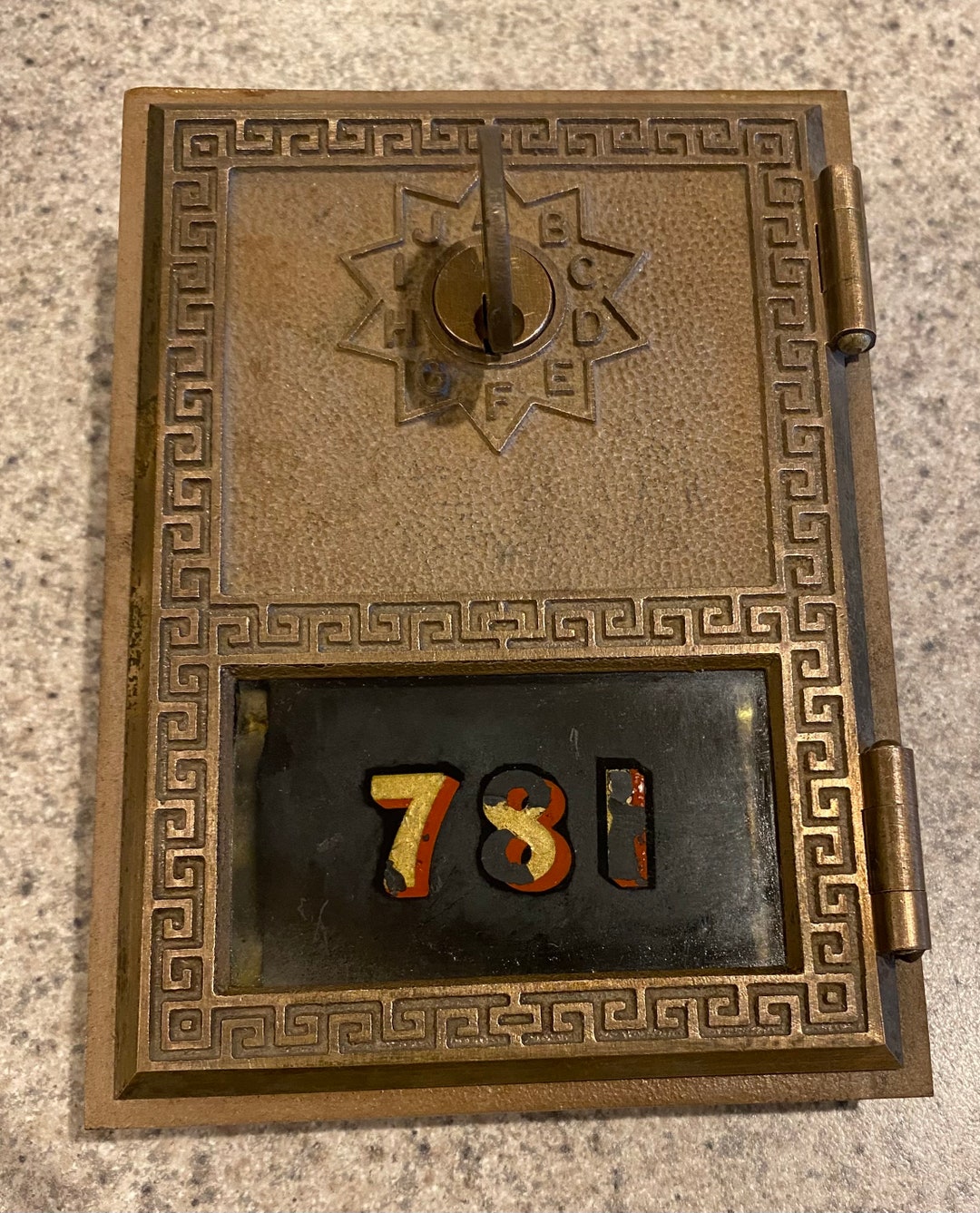 Vintage Brass Post Office Box Front WITH KEY - Etsy