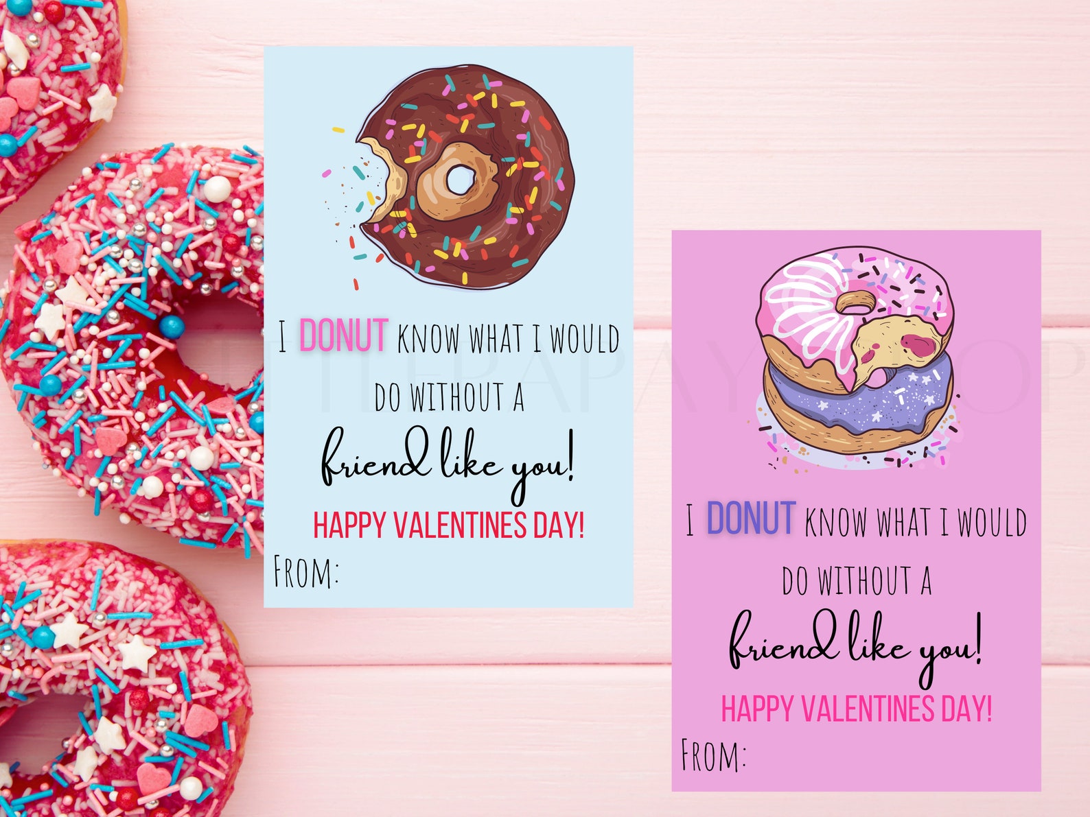 Printable, Kids Valentine Tag (2.3inchx3.5inch) for School, "i Donut ...