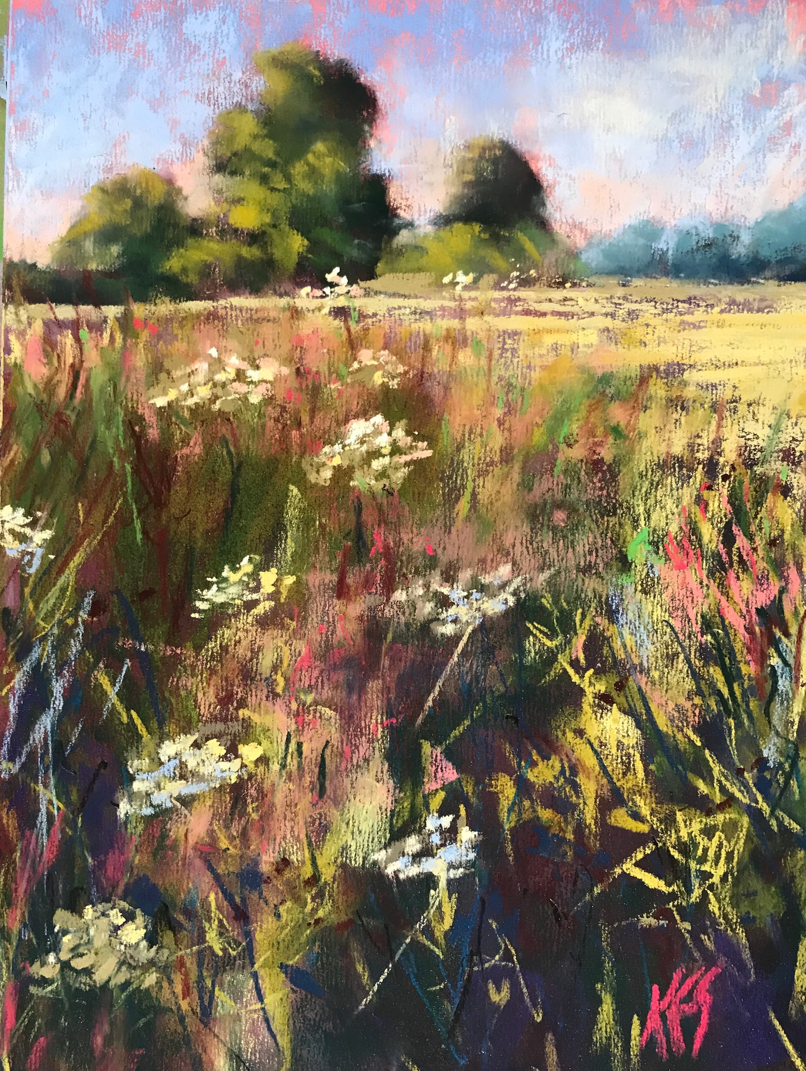 Original Pastel Painting, Summer Meadow - Etsy