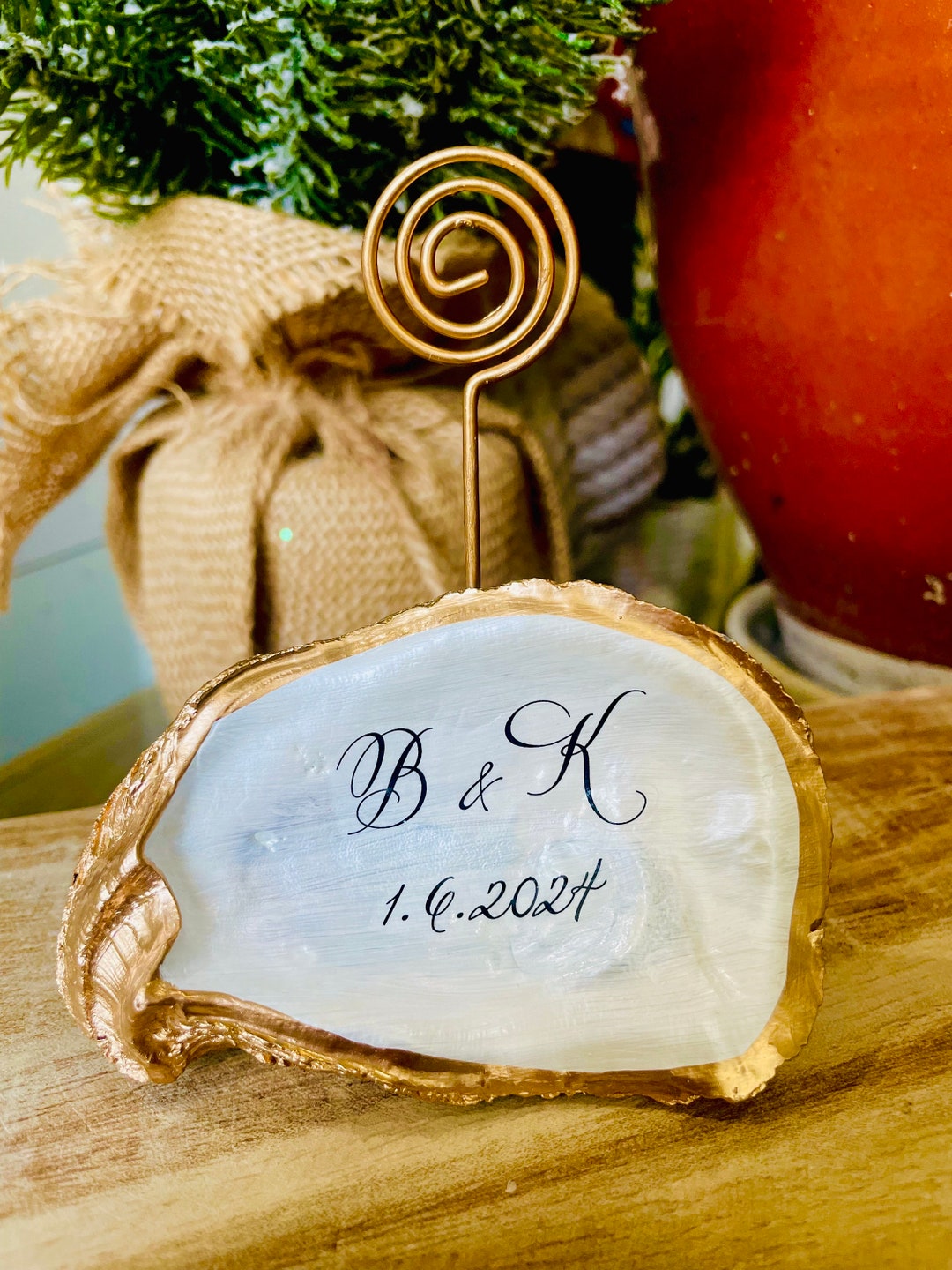 Oyster Shell Table Number Stand, Wedding Table Number, Table Number ...