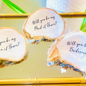 Hand-painted Oyster Shell: Bridal Party Proposal Keepsake - Etsy