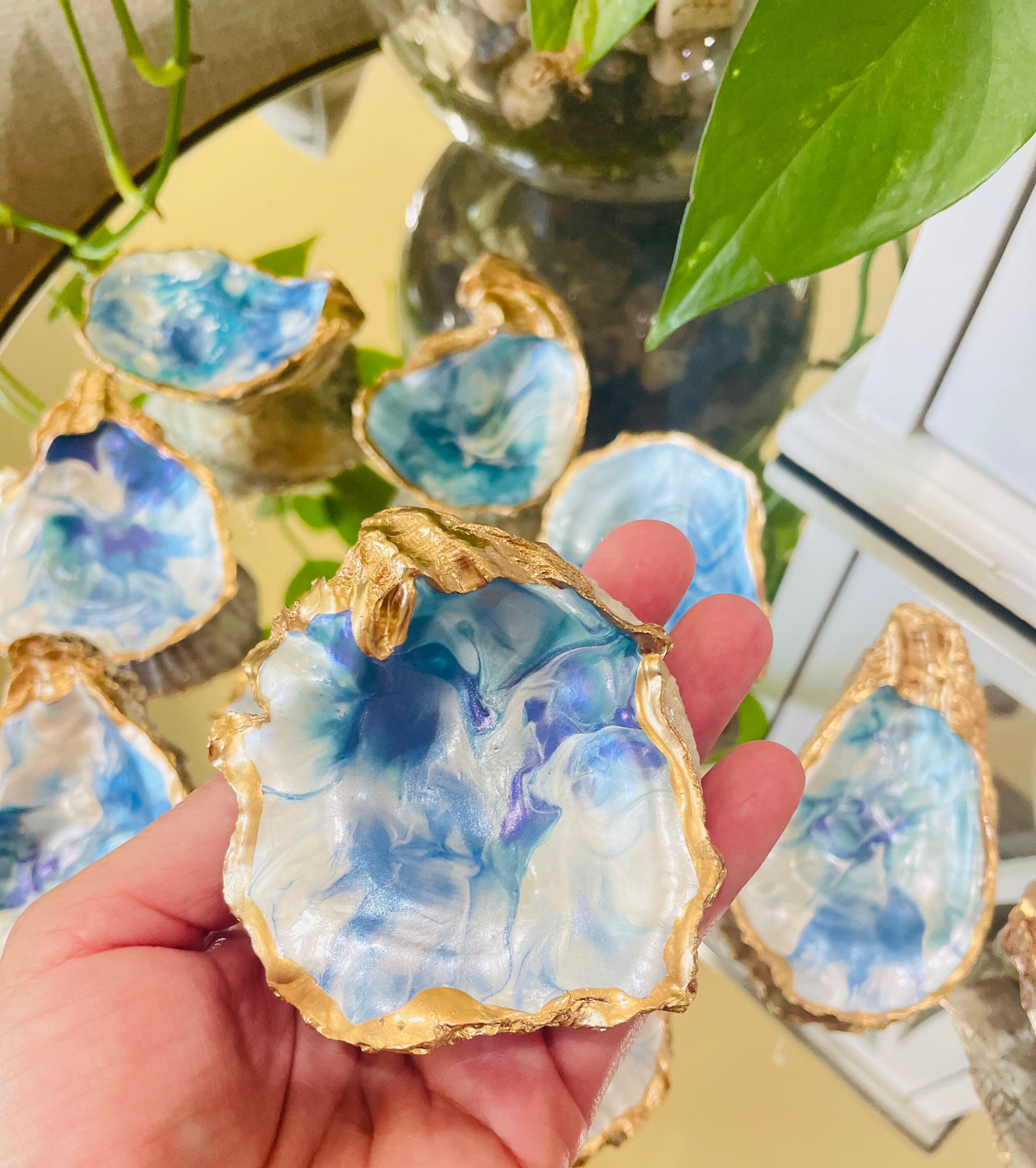 Hand Painted Oyster Shells Louisiana Oysters Coastal Decor | Etsy