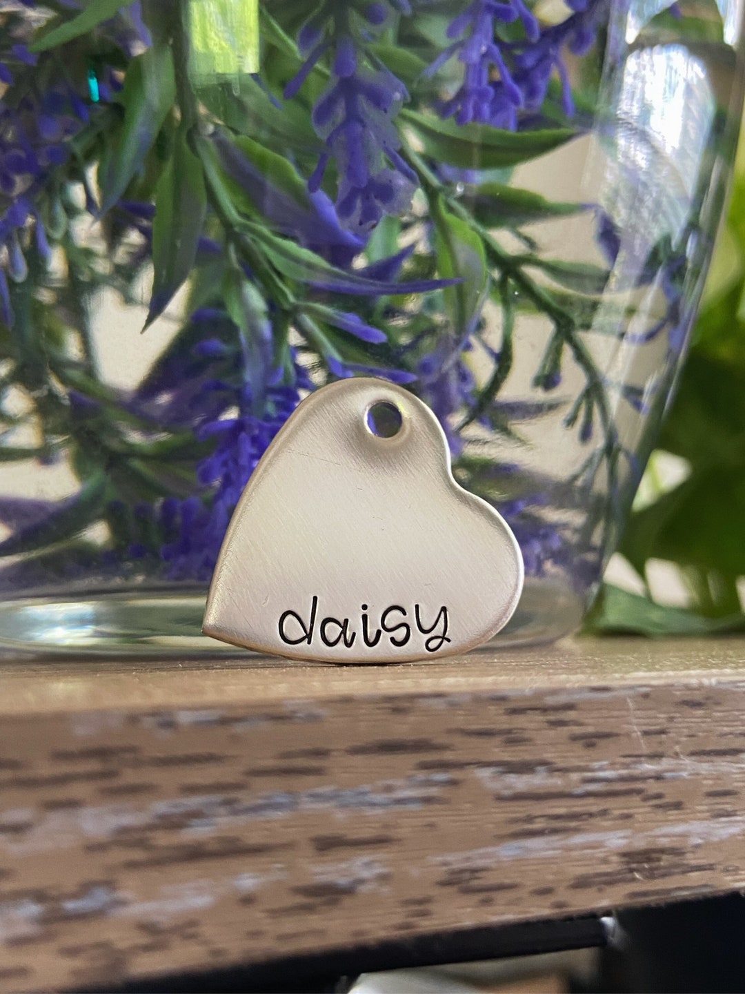 Heart Shaped 1” Pet ID Tag, Minimal Heart Shaped Dog Tag, Heart Cat Tag ...