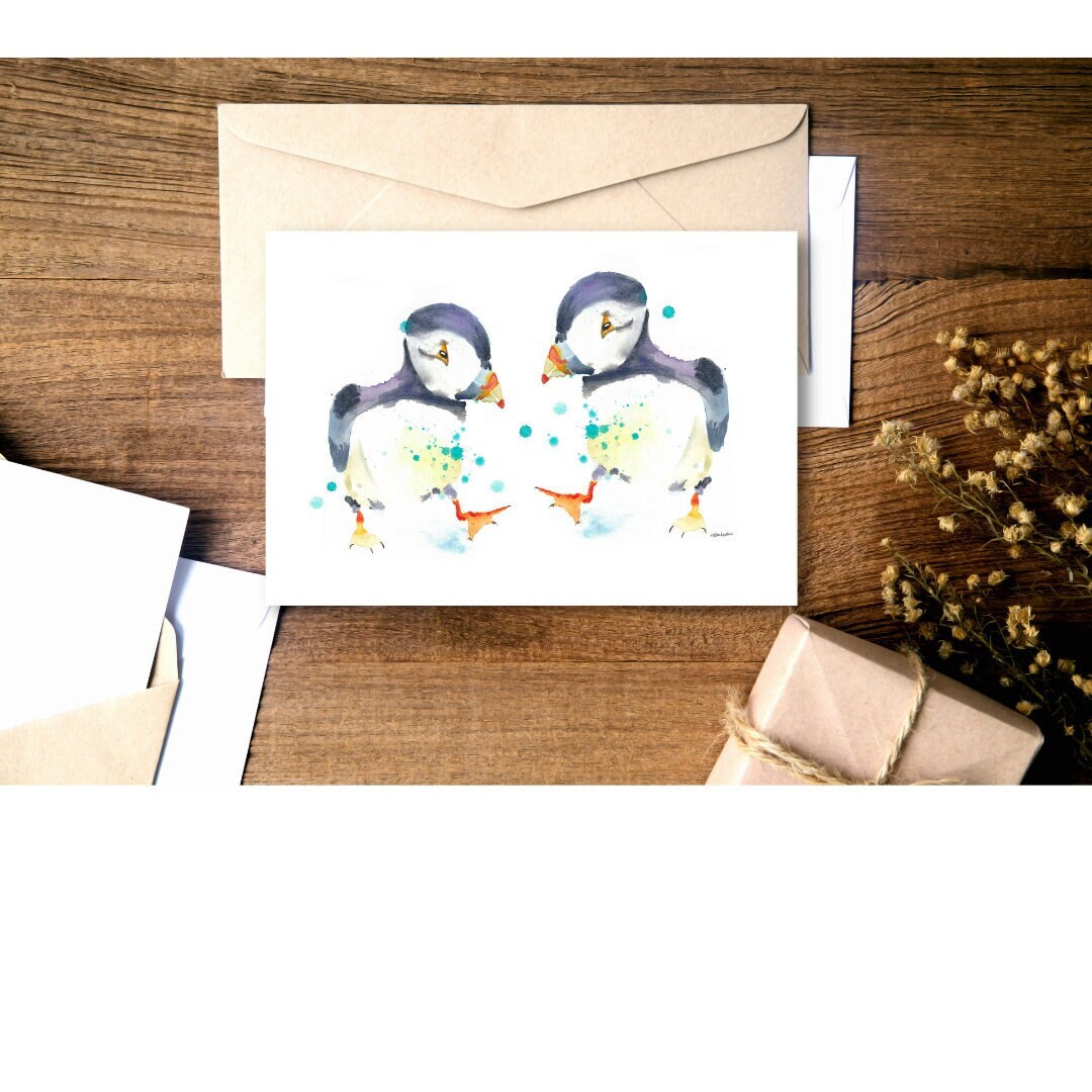 Puffin Love You Couple Wedding Card. Atlantic Puffin - Etsy