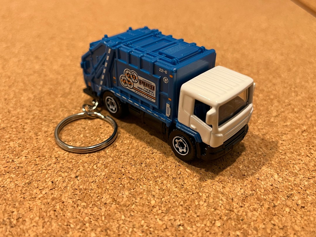 Garbage Truck Keychain Blue and White in Color Matchbox - Etsy