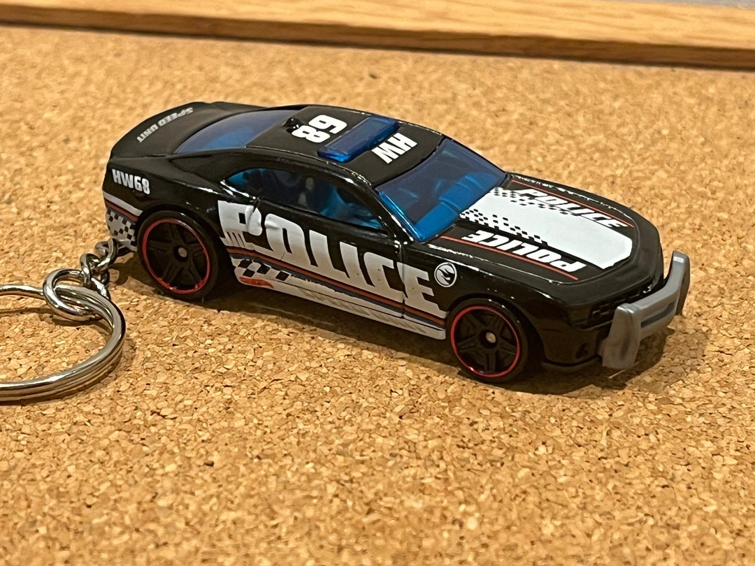 CHEVY Camaro Police Car Keychain Black Hot Wheels - Etsy