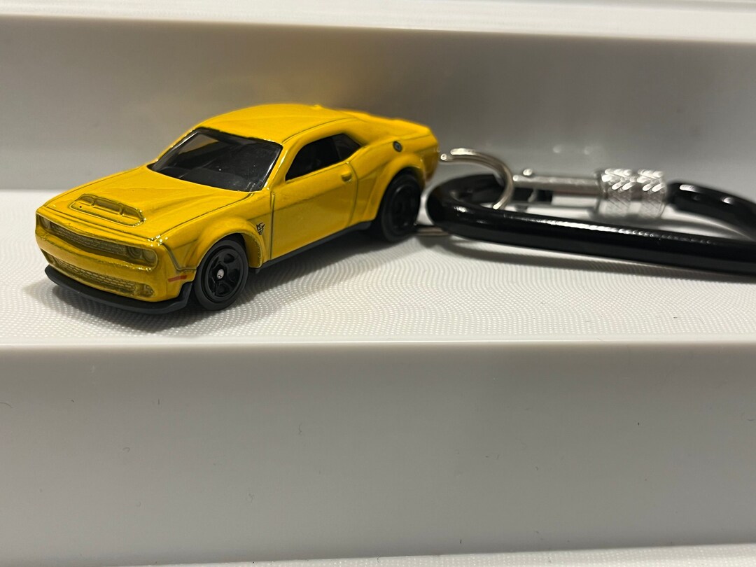 Keychain DODGE 2018 Challenger Keychain Demon SRT Yellow in Color - Etsy