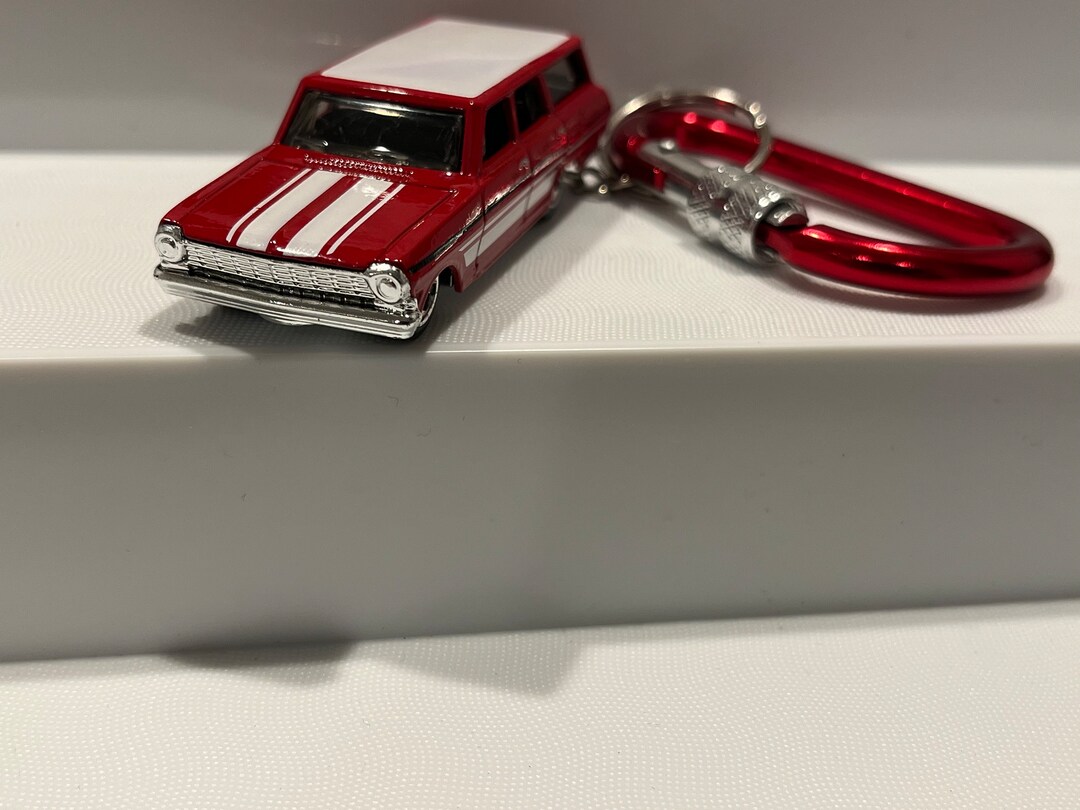 CHEVY 1964 Nova Wagon Keychain Red and White - Etsy