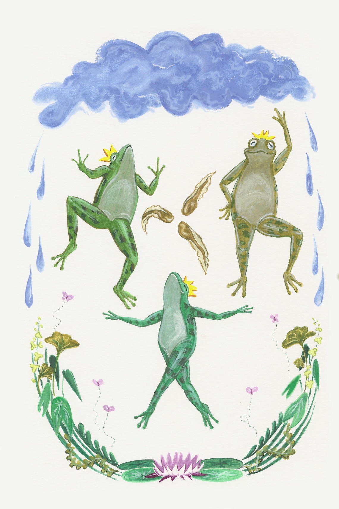 Rain Dance Frog Folk Art - Etsy