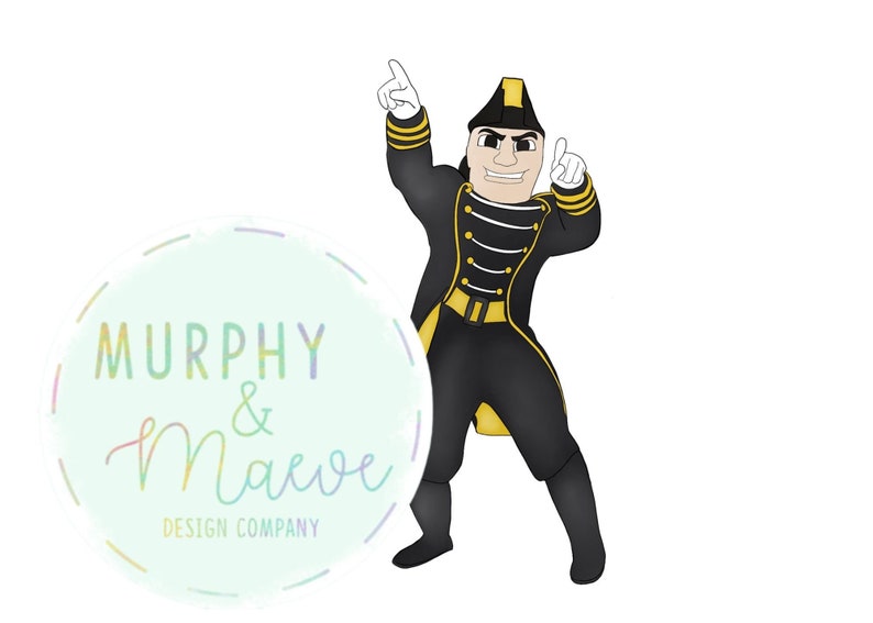 Watercolor College Mascot mr. Commodore: Vanderbilt for - Etsy