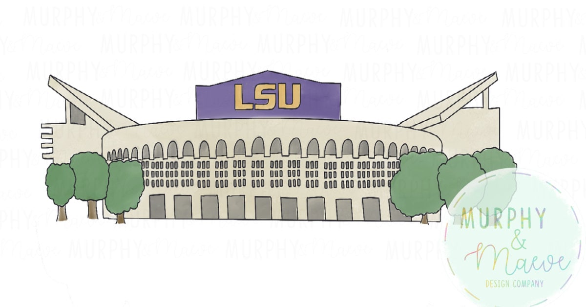Watercolor Stadium PNG: Tiger Stadium/LSU/Louisiana State for | Etsy