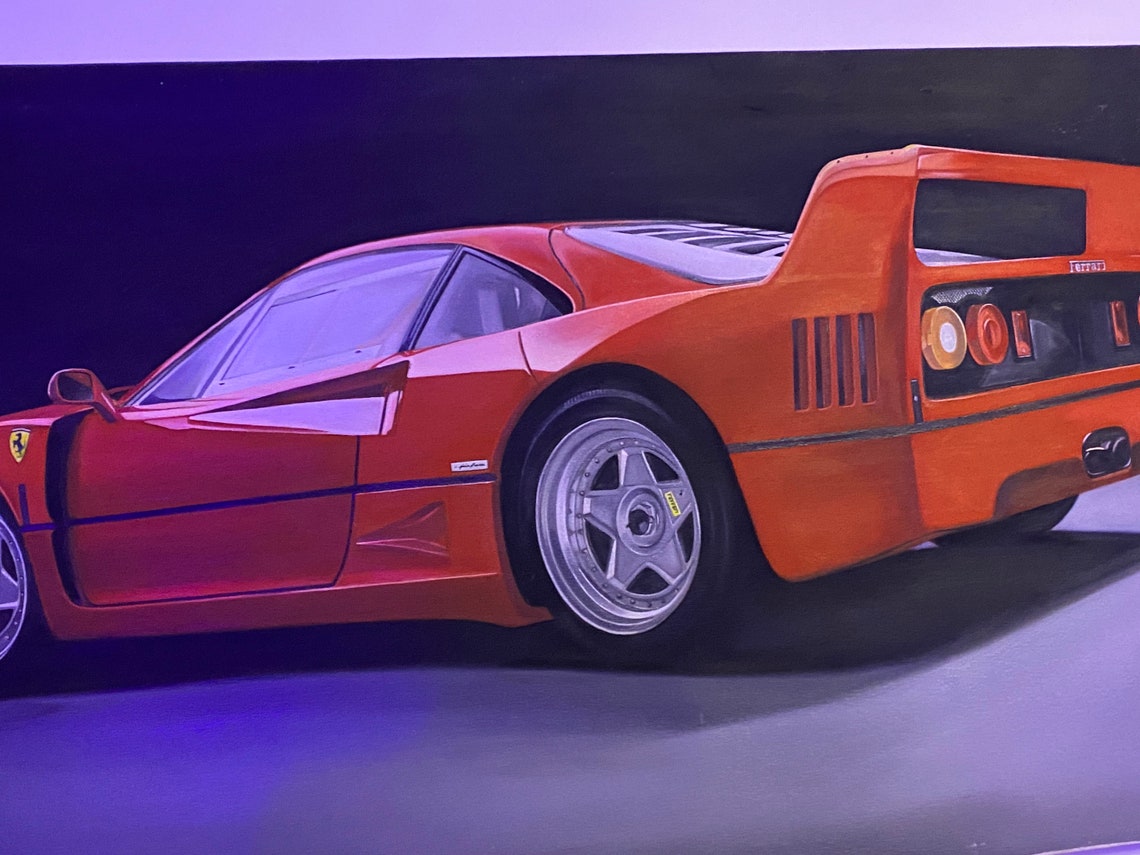 FERRARI F40 Oil Painting on Canvas | Etsy