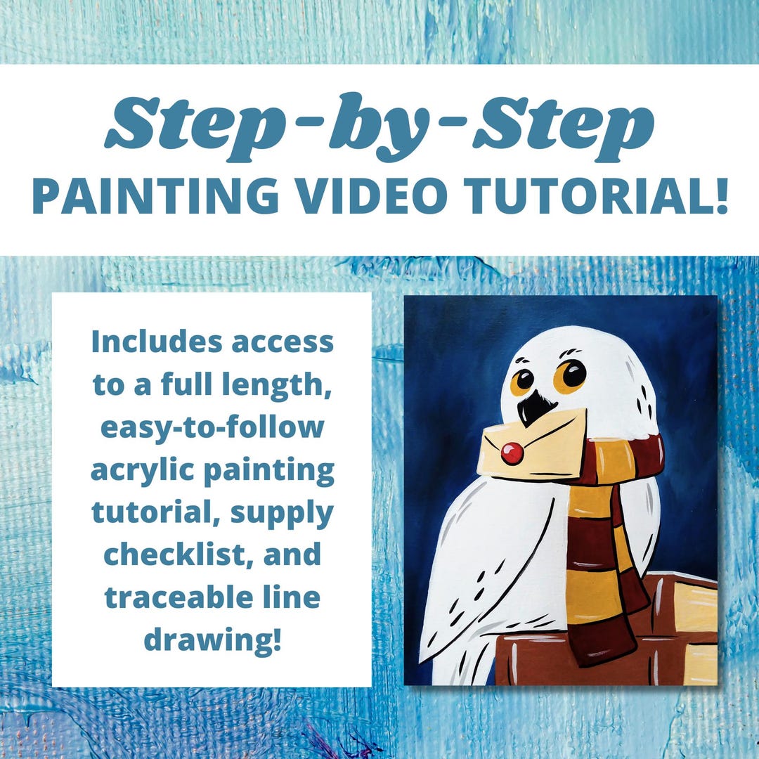 Hedwig Painting Video Tutorial Step-by-step Painting DYI Paint Party ...