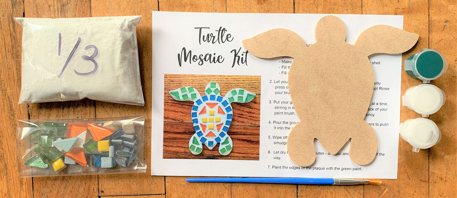 Turtle Mosaic Kit Craft Kit DIY Kit for Adults Craft Kit - Etsy