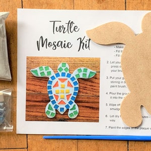Turtle Mosaic Kit, Craft Kit, DIY Kit for Adults, Craft Kit for Kids ...