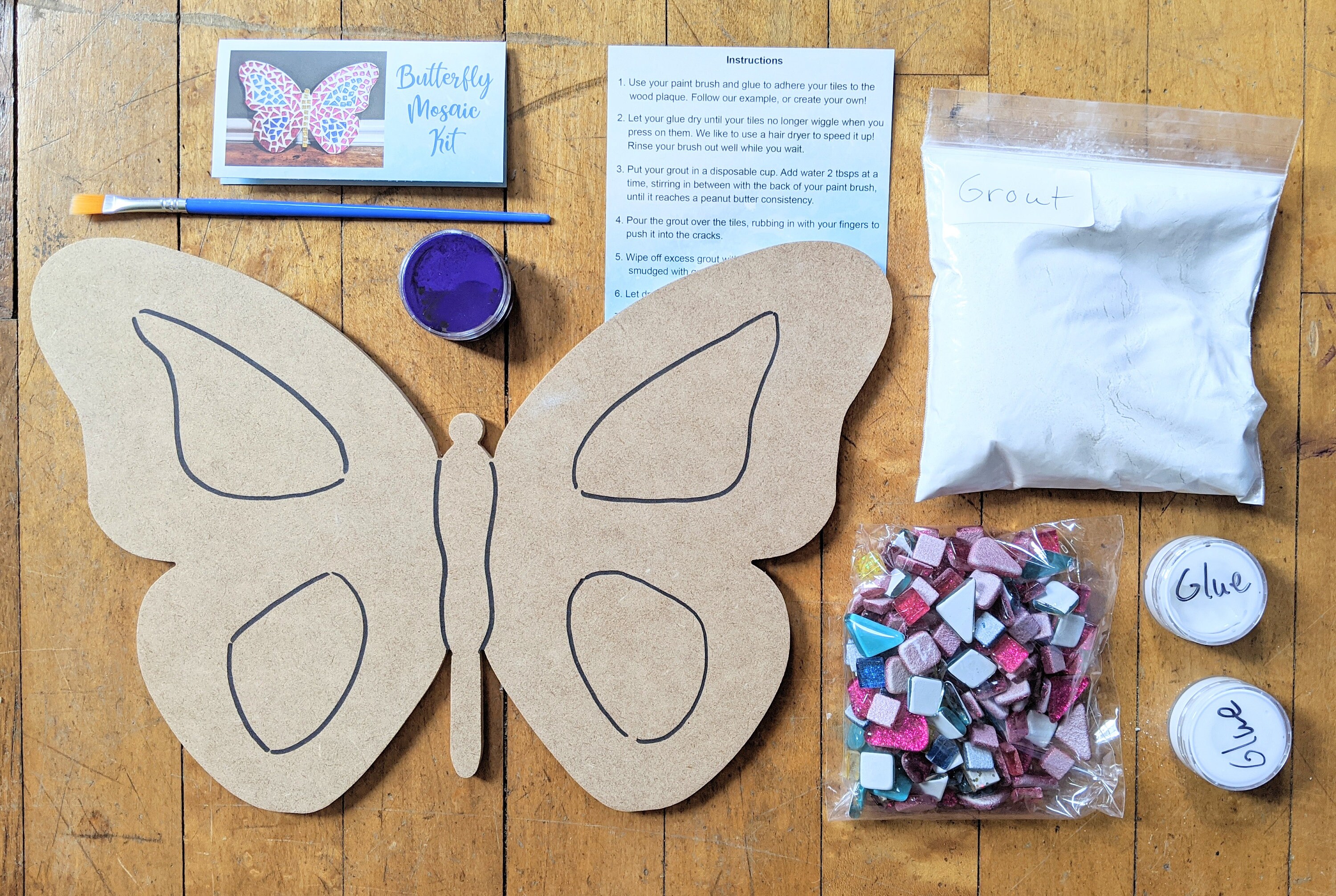 Butterfly Mosaic Kit, Craft Kit, DIY Kit for Adults, Craft Kit for Kids ...