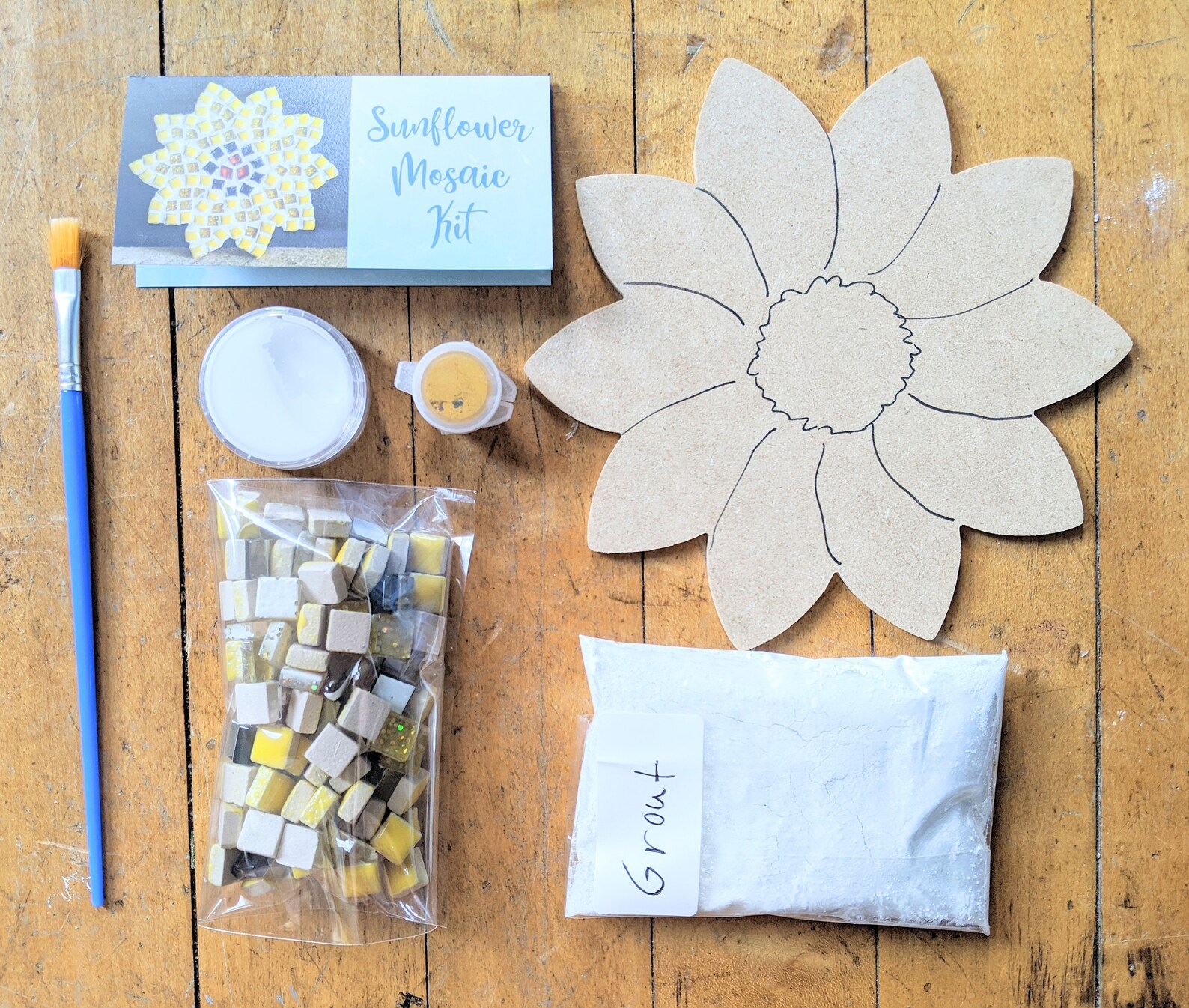 Sunflower Mosaic Kit Craft Kit DIY Kit for Adults Craft Kit - Etsy