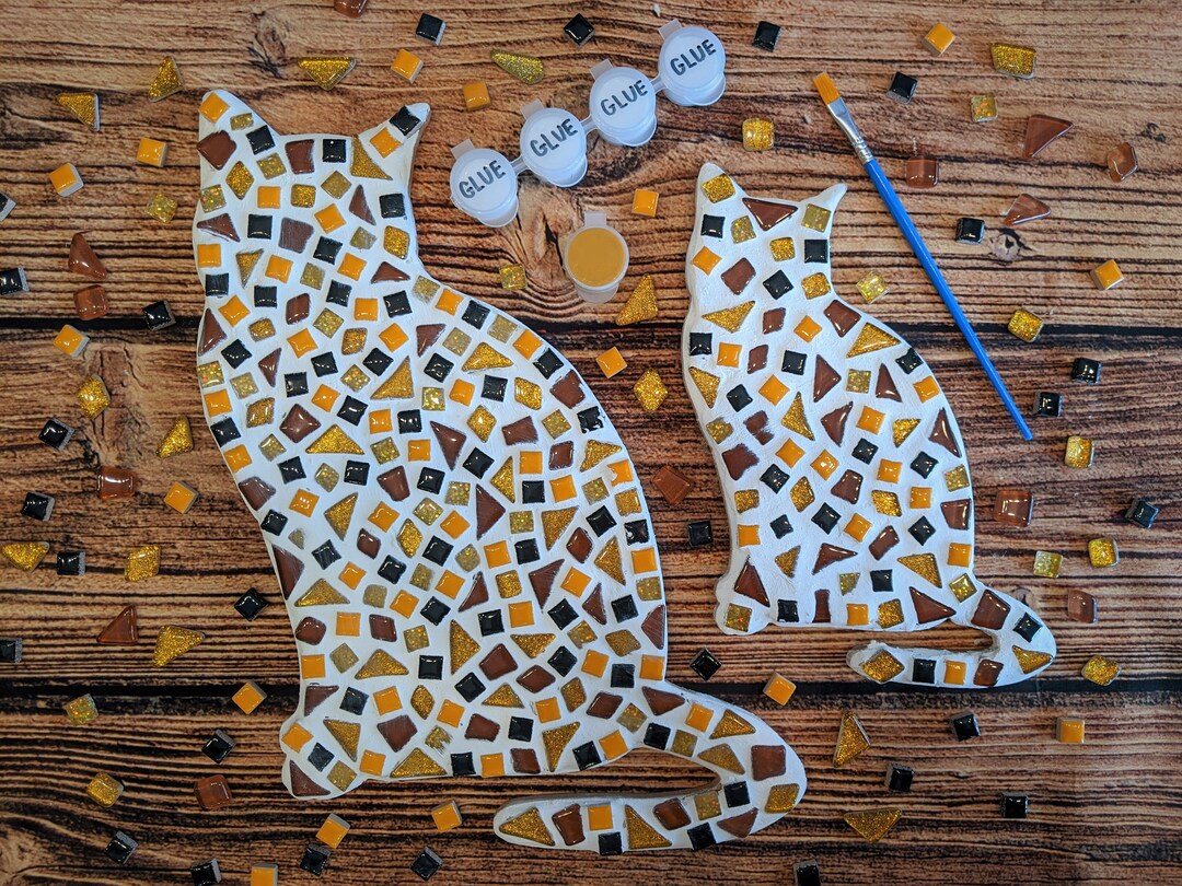 Cat Mosaic Kit, Craft Kit, DIY Kit for Adults, Craft Kit for Kids, Kid ...