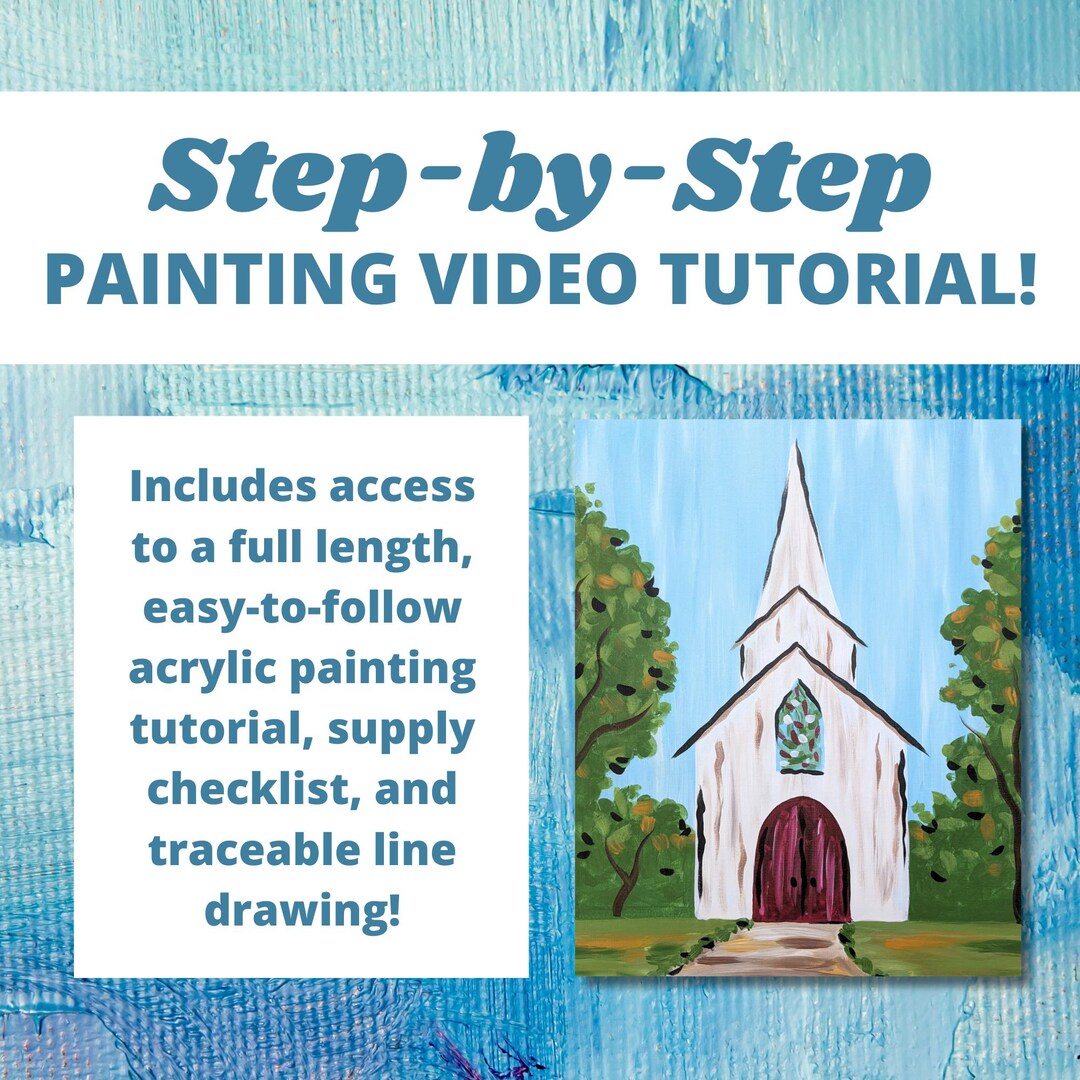 Rustic Church Painting Video Tutorial - Step-by-step Painting - DYI ...