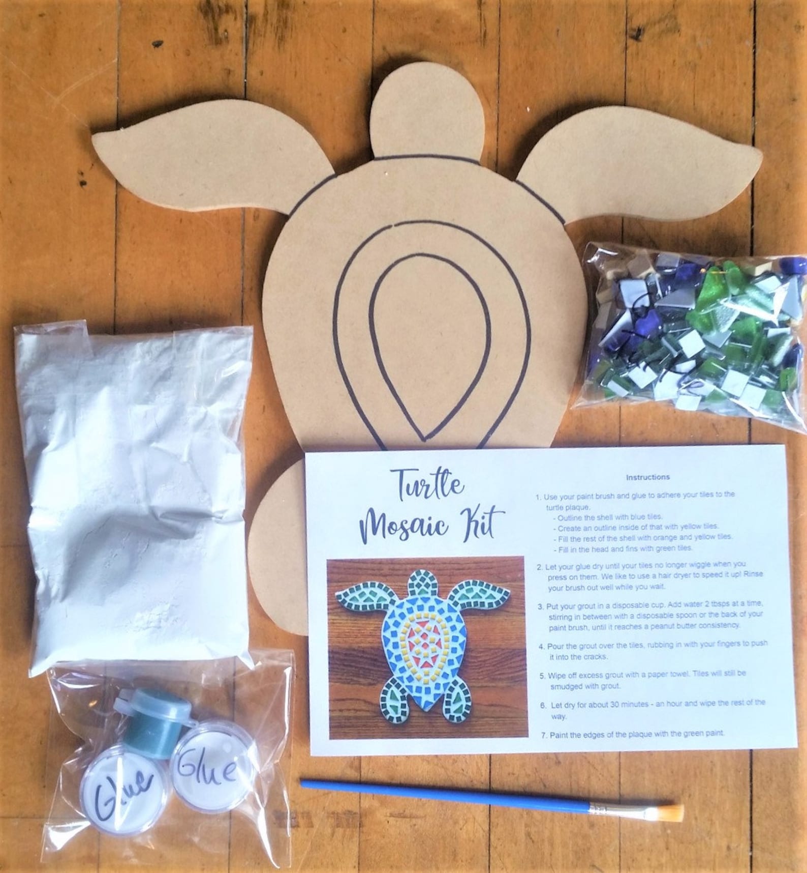 Turtle Mosaic Kit, Craft Kit, DIY Kit for Adults, Craft Kit for Kids ...