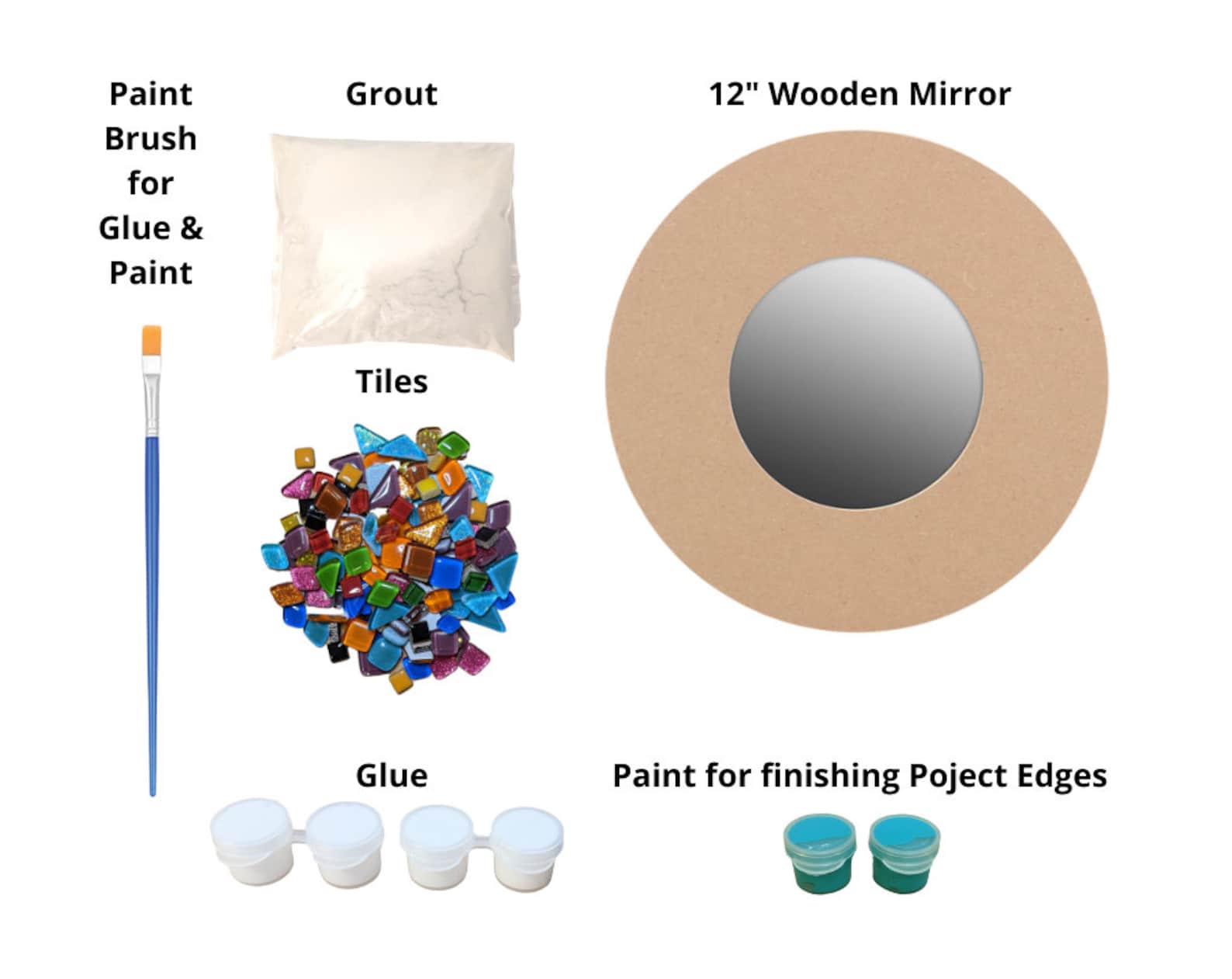 12 Circle Mosaic Mirror Kit Round Mirror Project Craft - Etsy