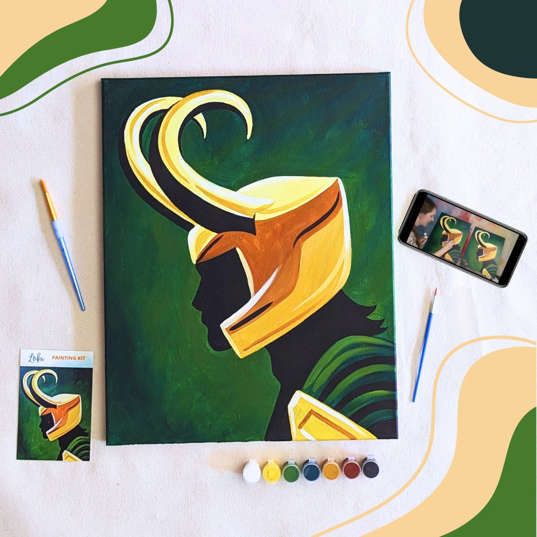 Loki Canvas Painting Kit + Video Tutorial, Painting Party Kit, DIY ...
