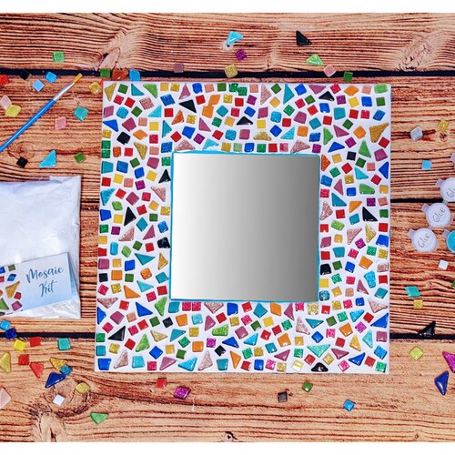 12 Square Mosaic Mirror Kit Craft Kit DIY Kit for - Etsy