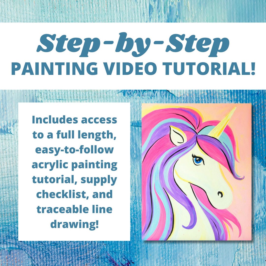 Unicorn Painting Video Tutorial - Step-by-step Painting - DYI Paint ...