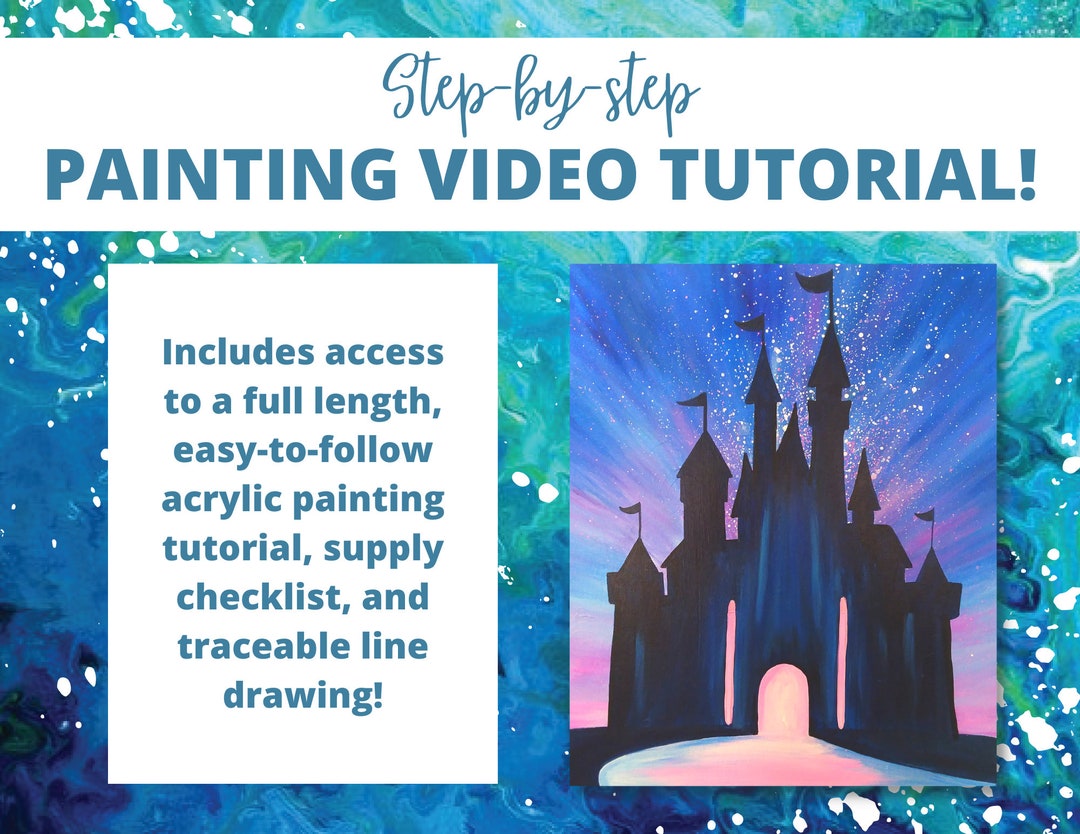 Castle Painting Video Tutorial Step-by-step Painting DYI Paint Party ...