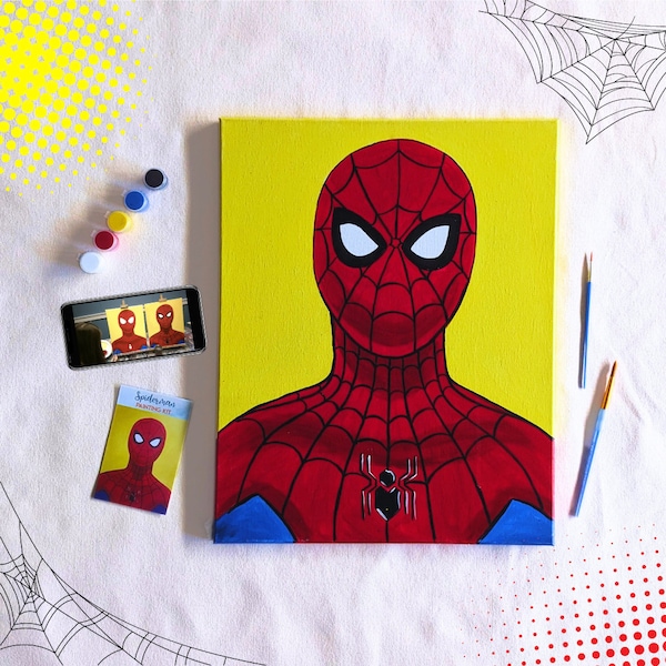 Spiderman Canvas Painting Kit - Etsy