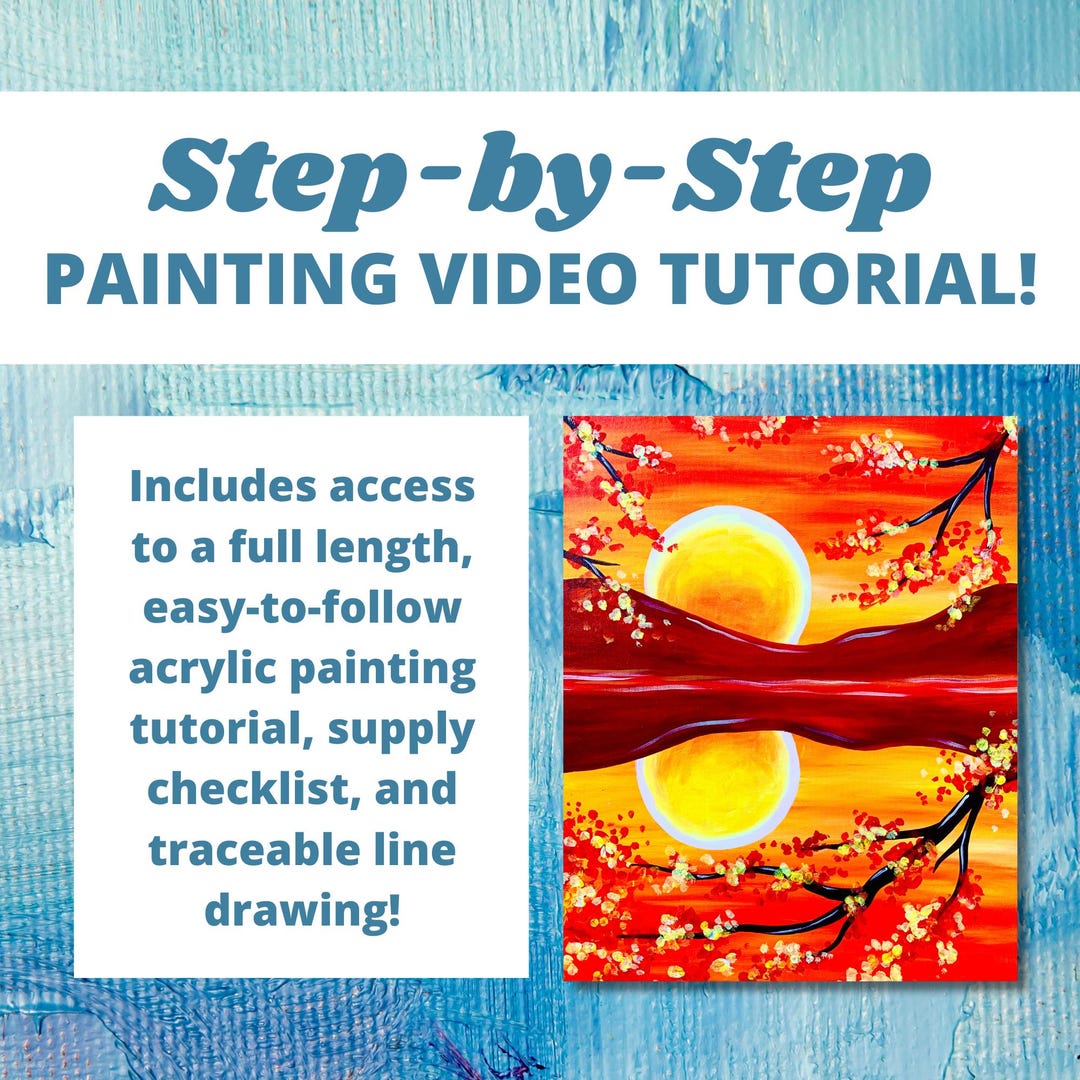 Autumn Moon Painting Video Tutorial - Step-by-step Painting - DYI Paint ...