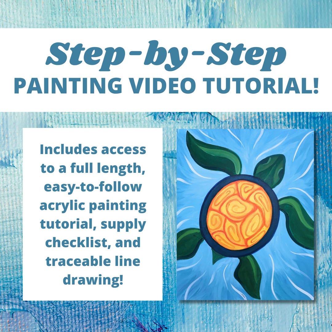 Sea Turtle Painting Video Tutorial - Step-by-step Painting - DYI Paint ...