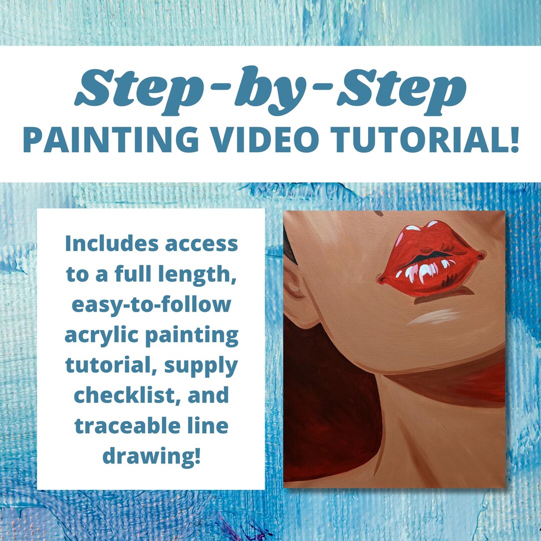 Lips Painting Video Tutorial - Step-by-step Painting - DYI Paint Party ...