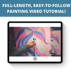 Unicorn Painting Video Tutorial Step-by-step Painting DYI Paint Party ...