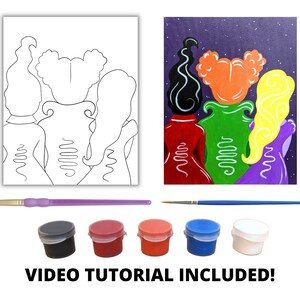 Hocus Pocus Canvas Painting Kit Video Tutorial, Painting Party Kit, DIY ...