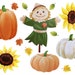 Fall Scarecrow Pumpkins & Sunflowers Vinyl Window Stickers - Etsy