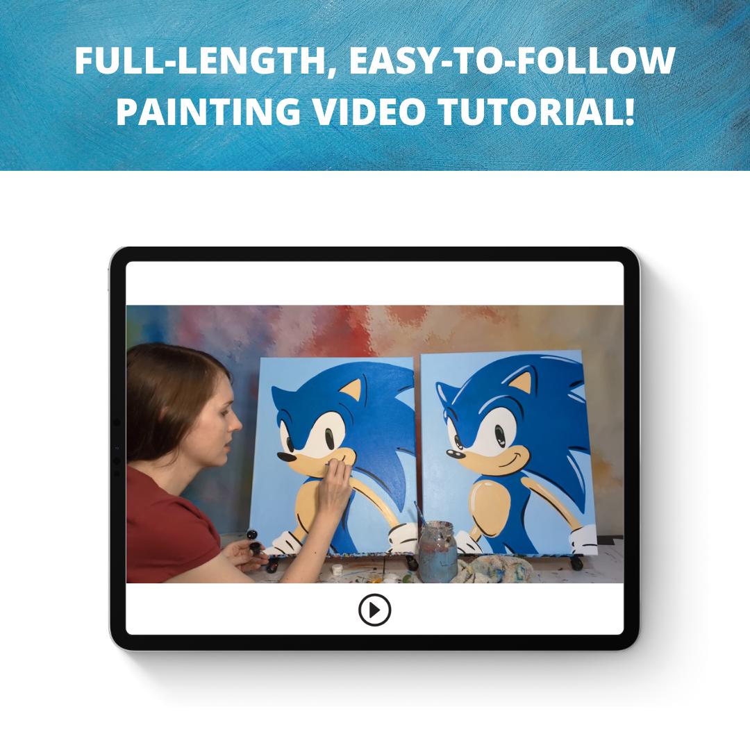 Sonic Canvas Painting Kit, Video Tutorial, DIY Party Activity - Etsy