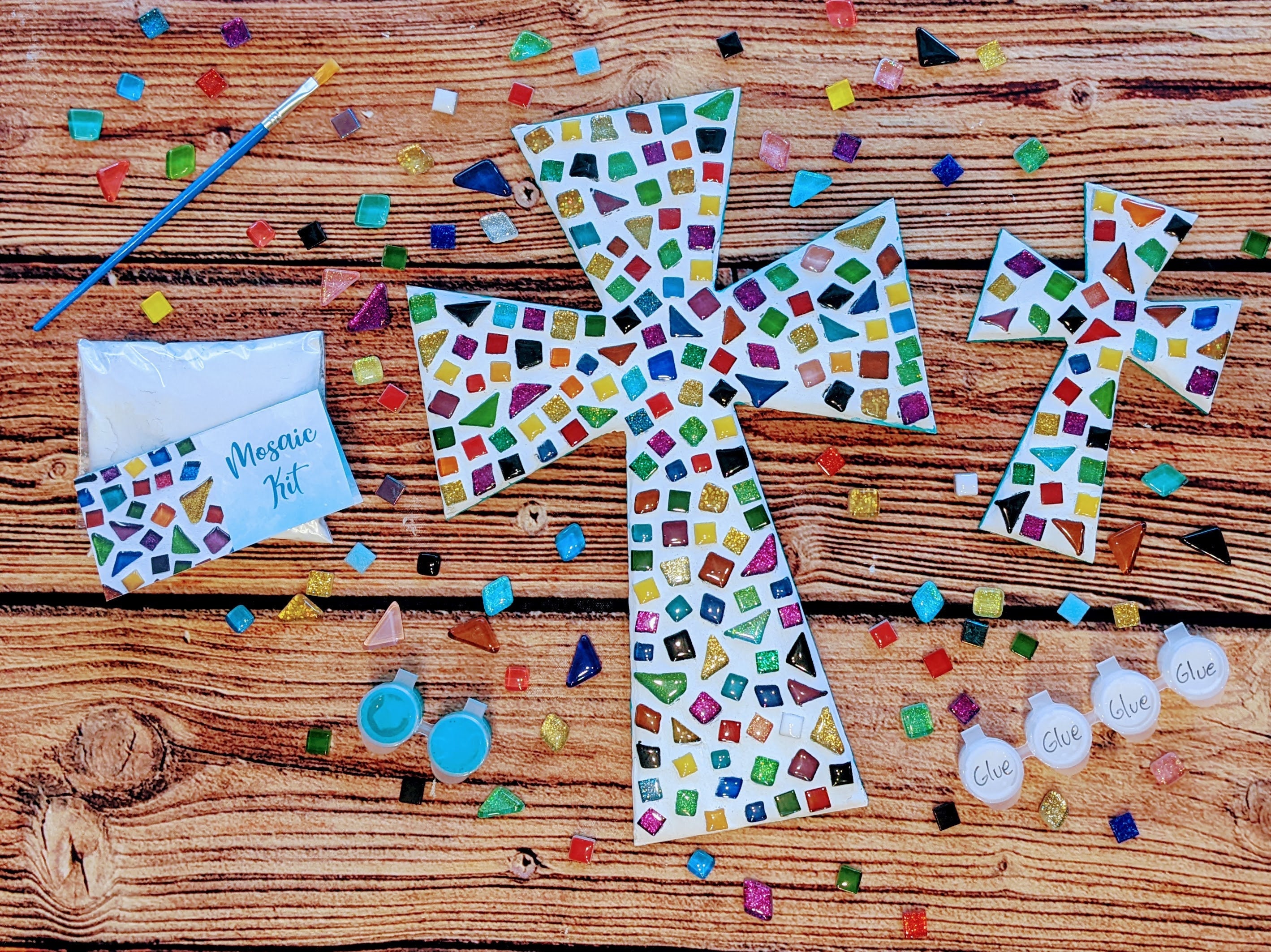 Rainbow Cross Mosaic Kit Craft Kit DIY Kit for Adults Craft | Etsy