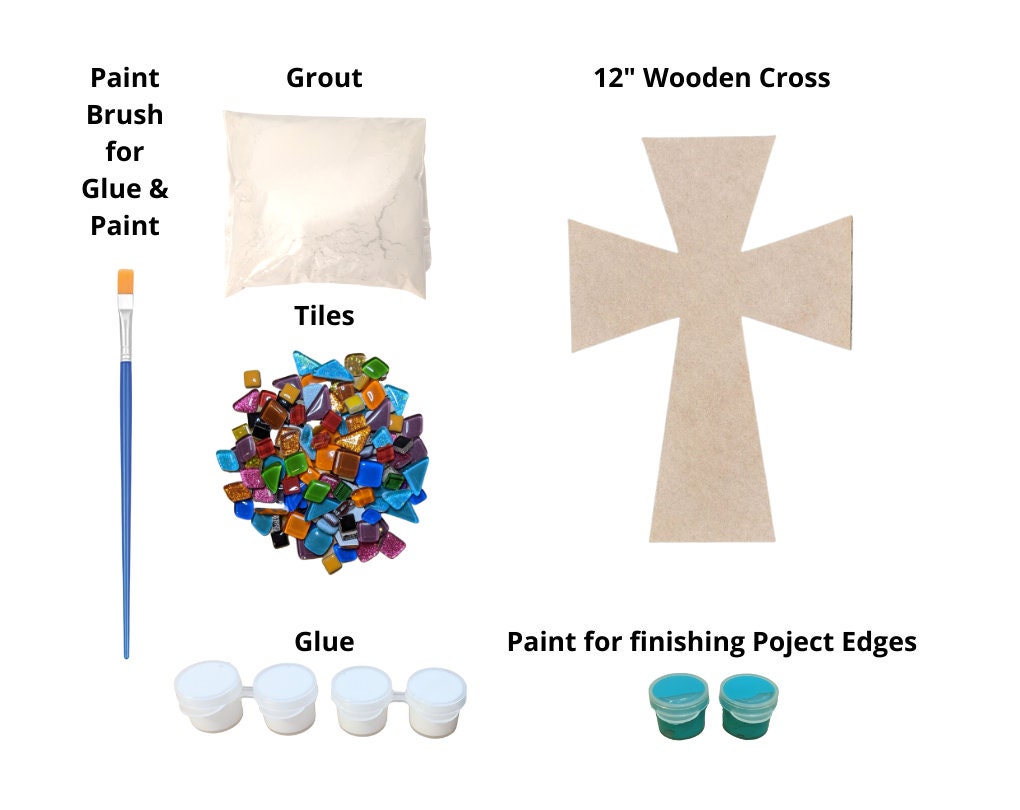 Rainbow Cross Mosaic Kit, Craft Kit, DIY Kit for Adults, Craft Kit for ...