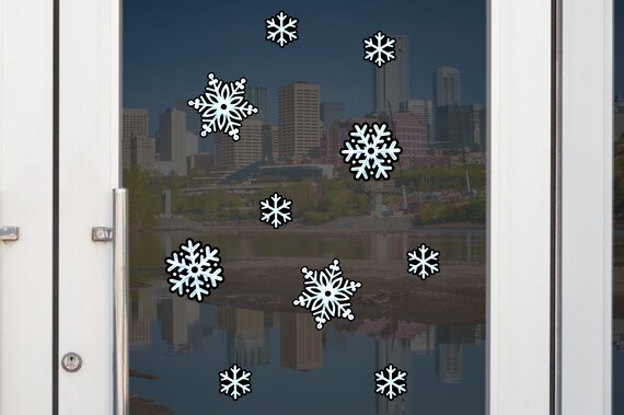 Snowflakes Vinyl Window Sticker 10-pack Christmas Window | Etsy