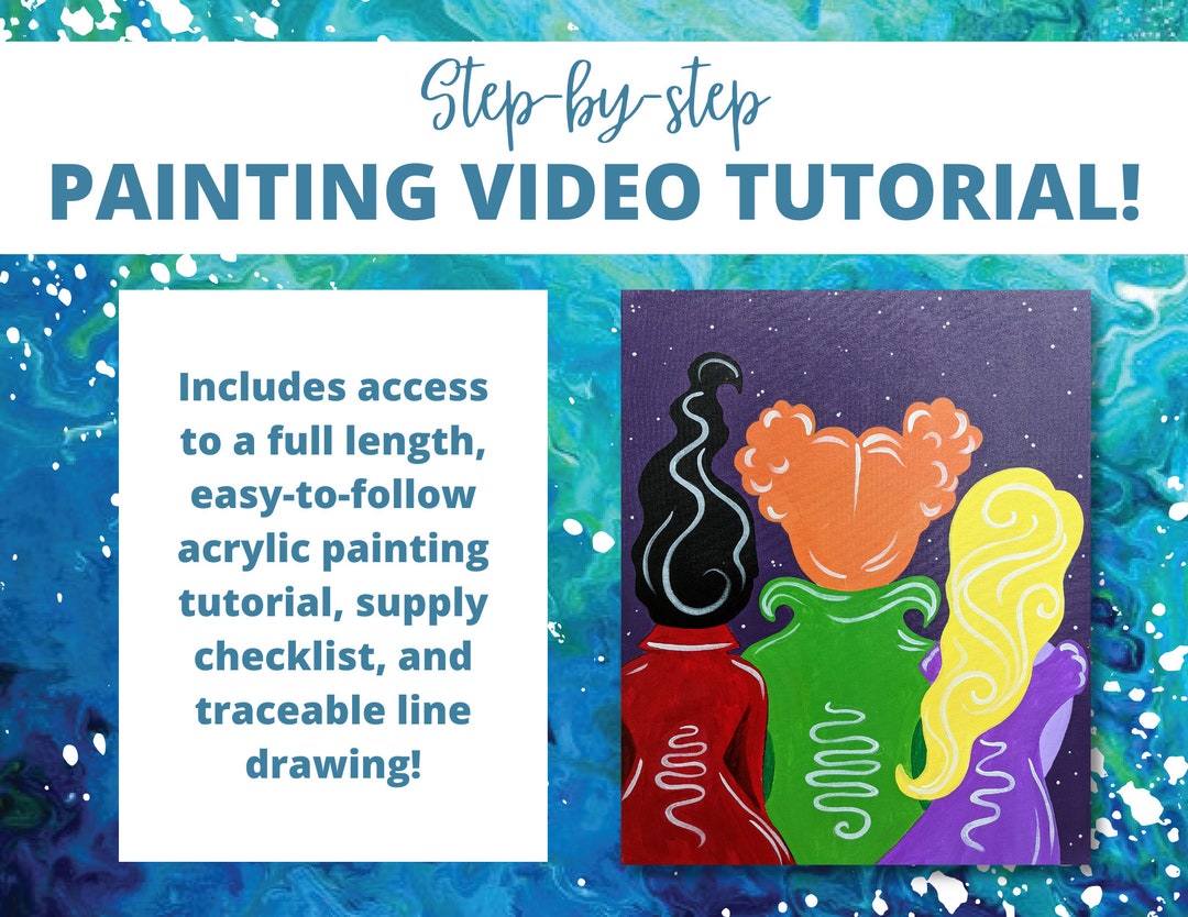 Hocus Pocus Painting Video Tutorial Step-by-step Painting DYI Paint ...